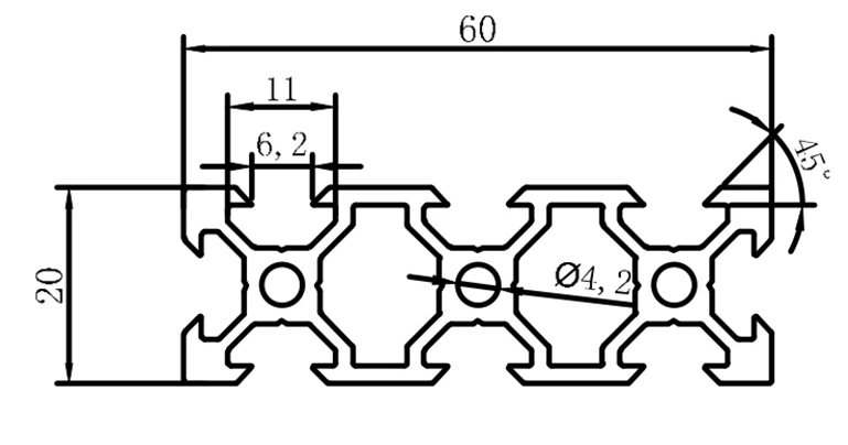 2060 V slot silver Aluminium profile – RM components