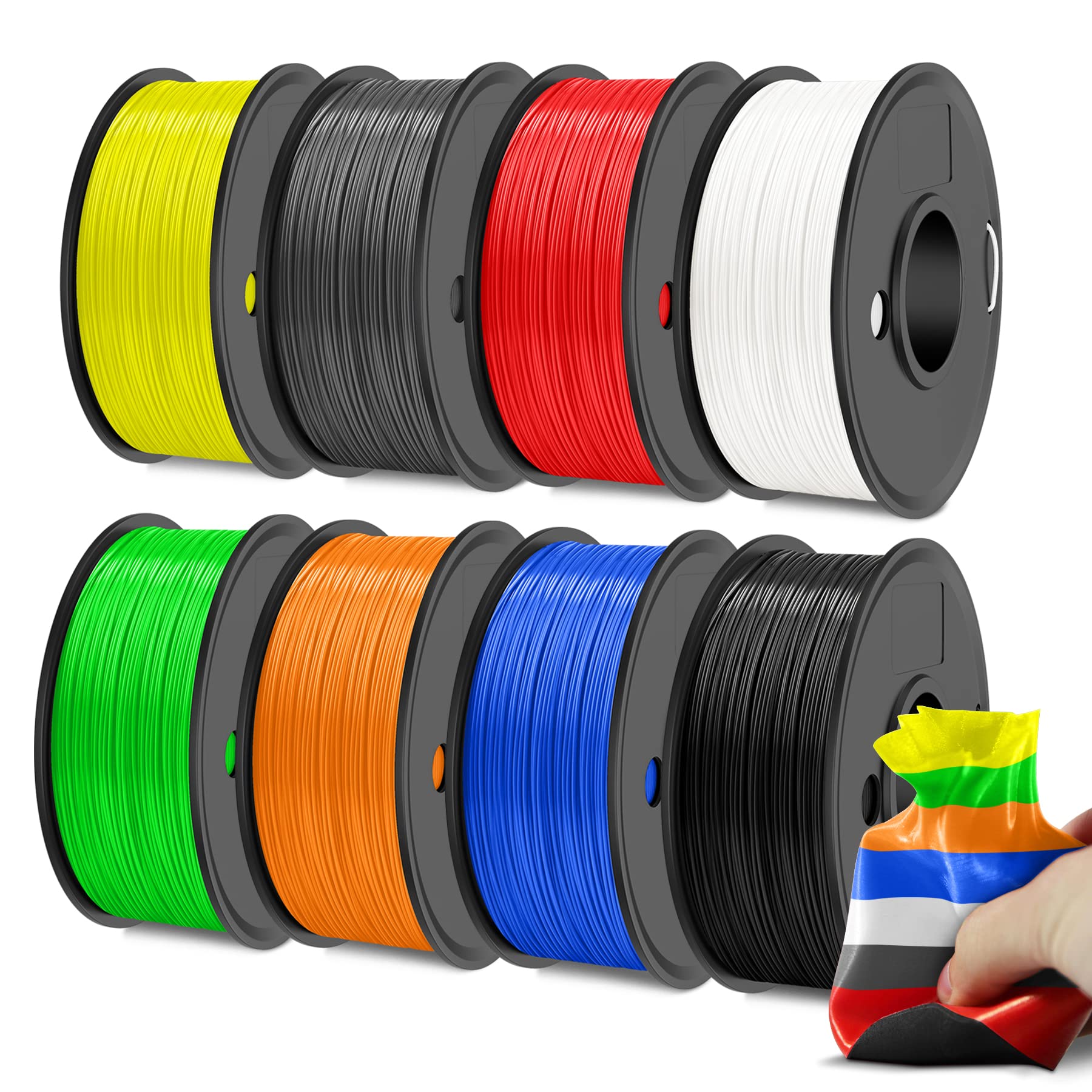 ABS 3D Printer Filament, Red, Green, Orange, Black and White color -1 ...