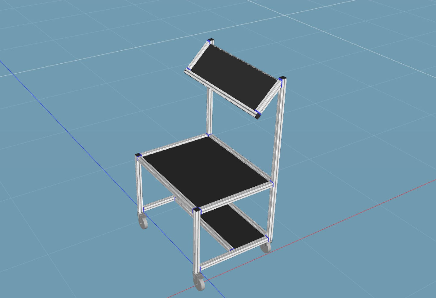 LAB – Trespa Mobile Table with Slopping Upper Shelf – RM components