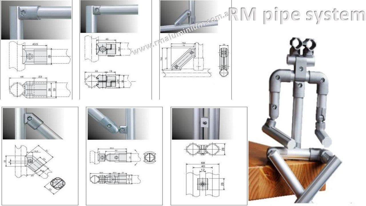 Flexible pivot joint Lean Tube Round connector – RM components