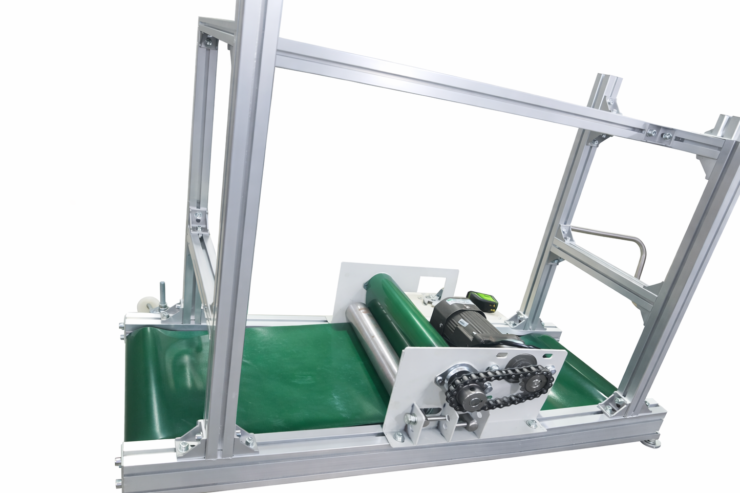 Adjustable speed control conveyor , 500x1000mm green PVC belt. – RM ...