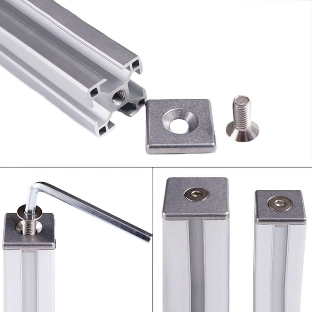 Silver anodized 40×40 End Cap Bracket A – 40 Series – RM components