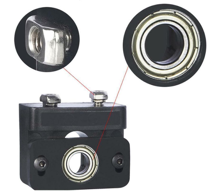 Z-Axis leadscrew top mount with screws and T-Nuts – RM components