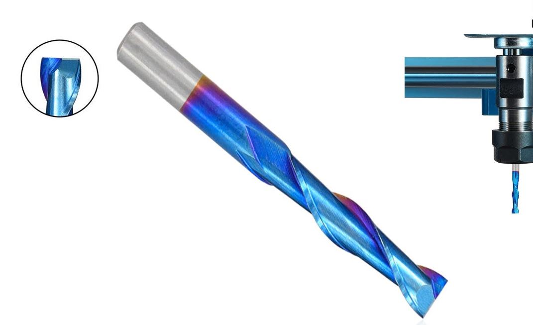 3.175 Shank double Flutes CNC Router Bit Tungsten Carbide Spiral End M ...