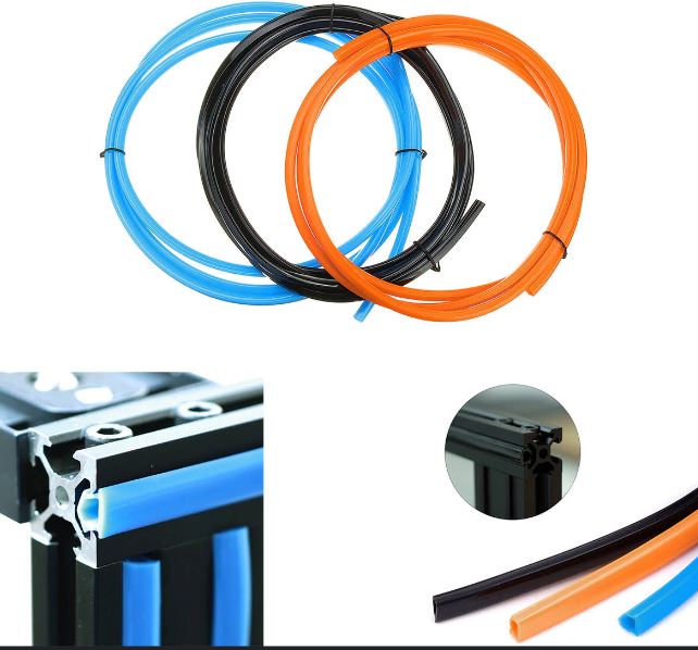 Black Rubber Aluminium Extrusion Dust Strip for 8 mm T-Slots-30/40 ...