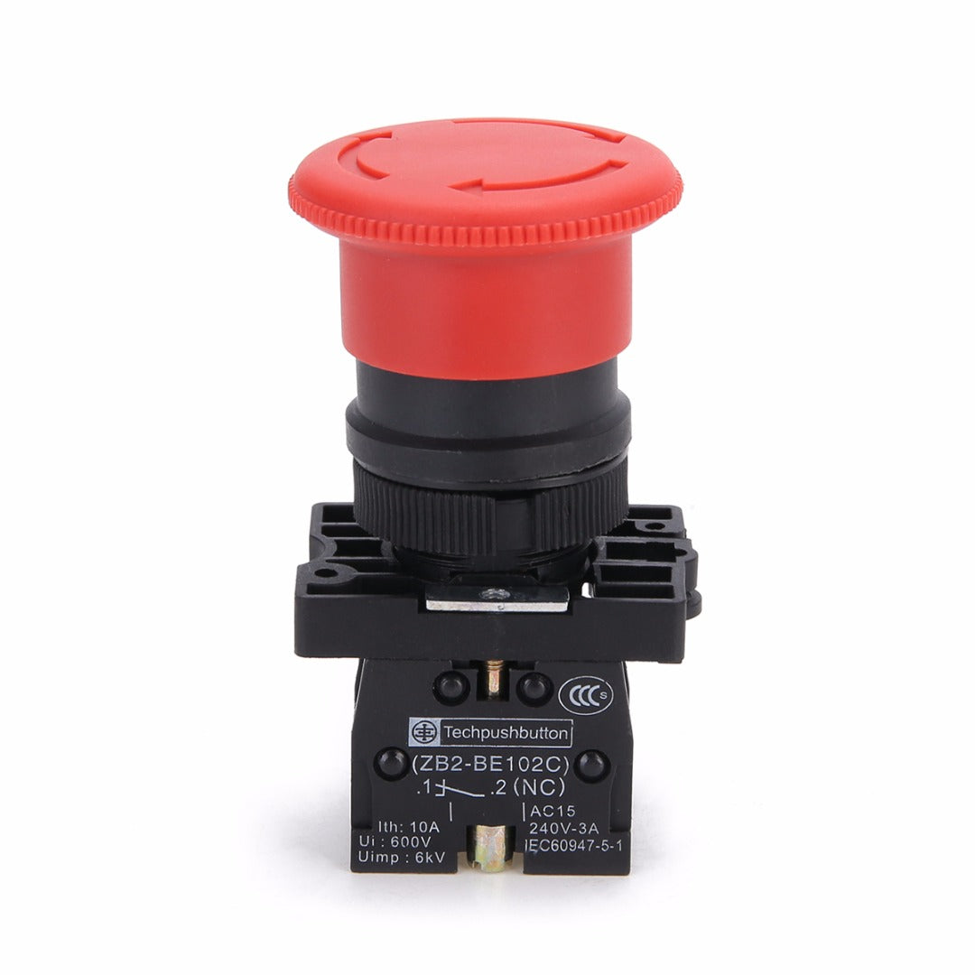 220V 10A Red NC 22mm Emergency Stop Mushroom Push button – RM components