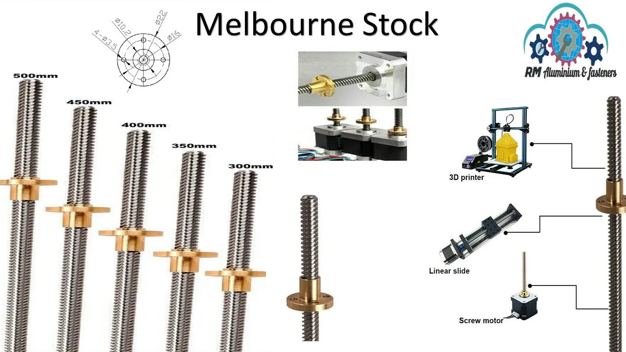 8mm Metric Lead Screw / ACME, 400mm length – RM components