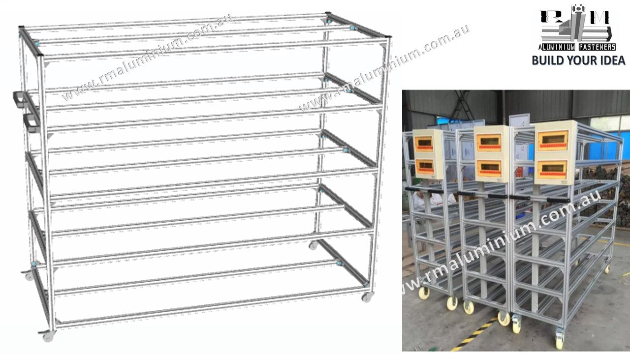 Custom designed Portable 4 levels t slots Aluminium profile trolley ...