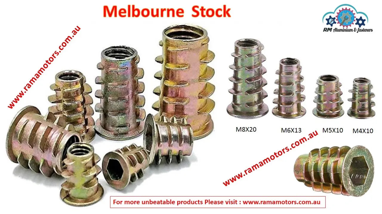 Pack of 10 pcs M5 Wood Threaded Flange Inserts – RM components