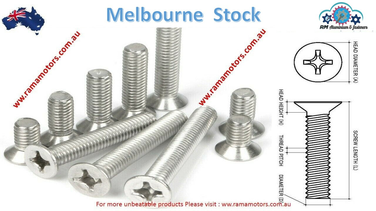 Pack 20pcs M4X8 Stainless Steel Phillip Countersunk Screws – RM components